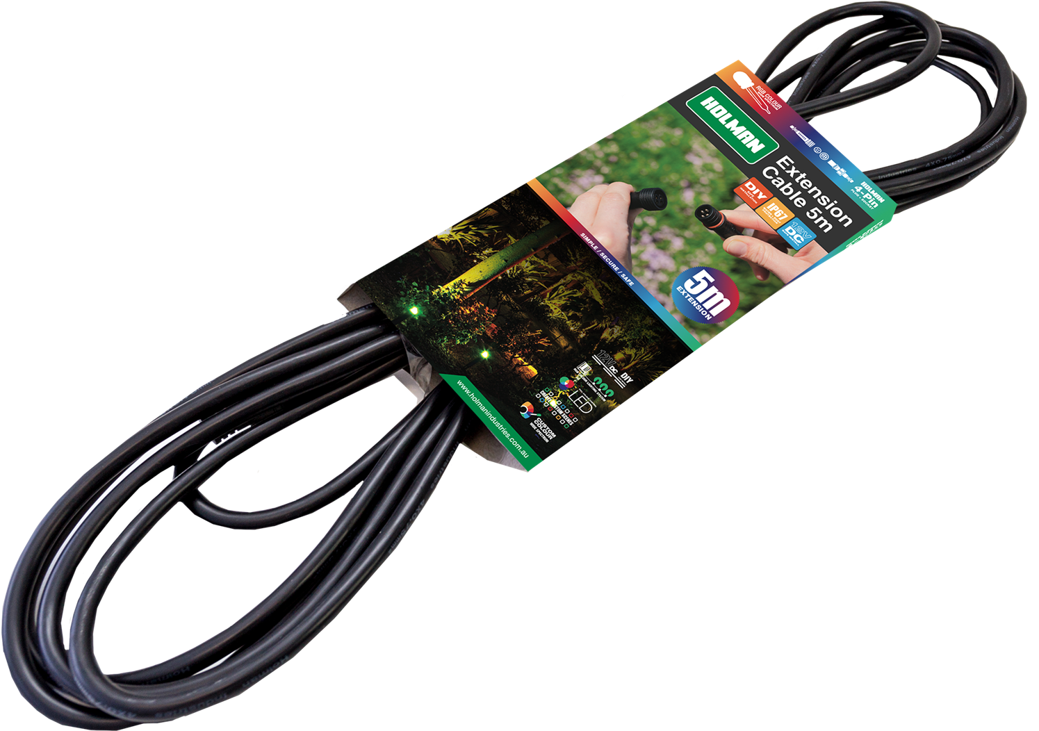 Download Holman Rgb Colour Garden Light Cable 5000mm Bunnings - Usb ...