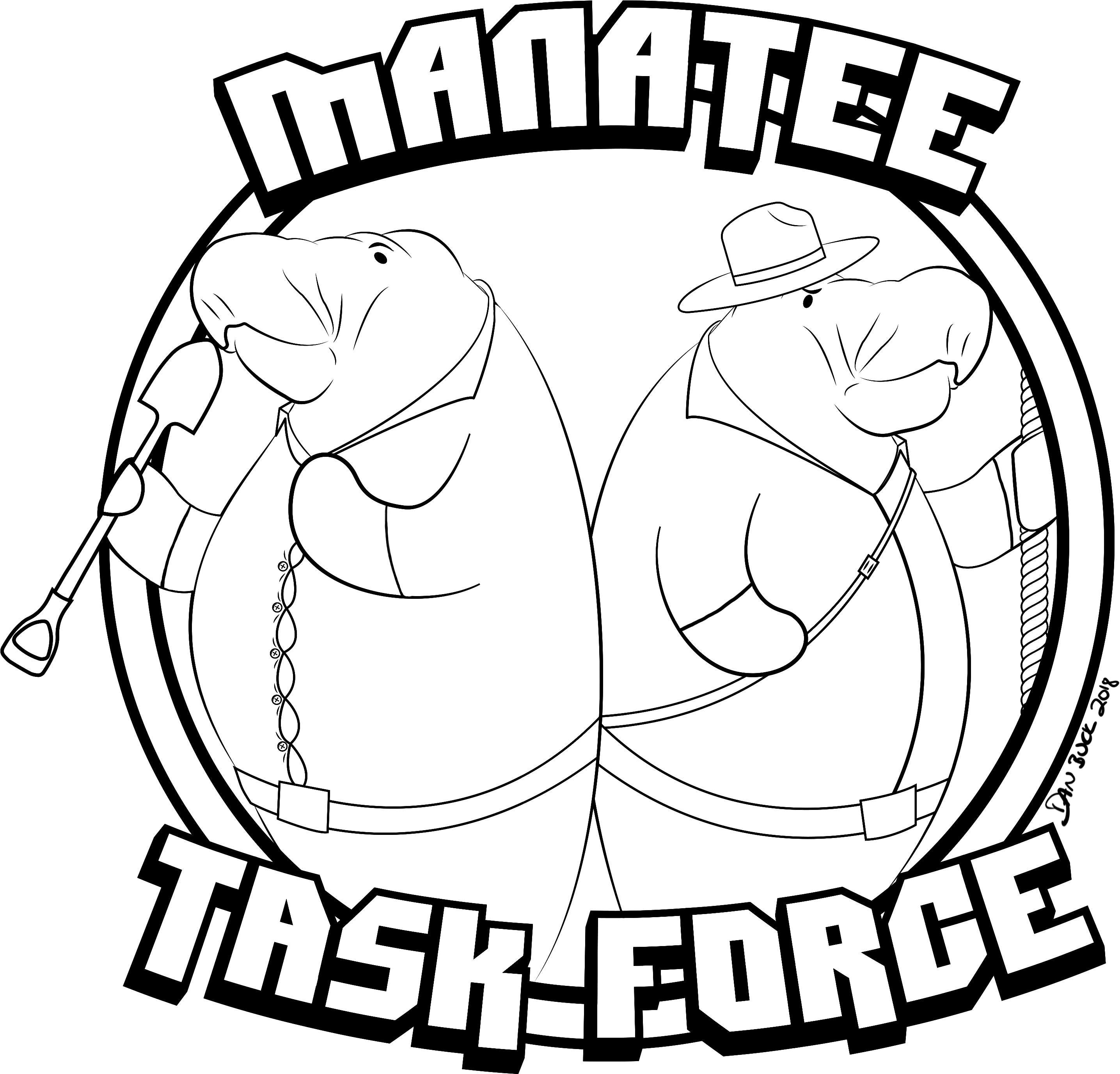 Manatee Task Force - Cartoon Clipart - Full Size Clipart (#3977491 ...