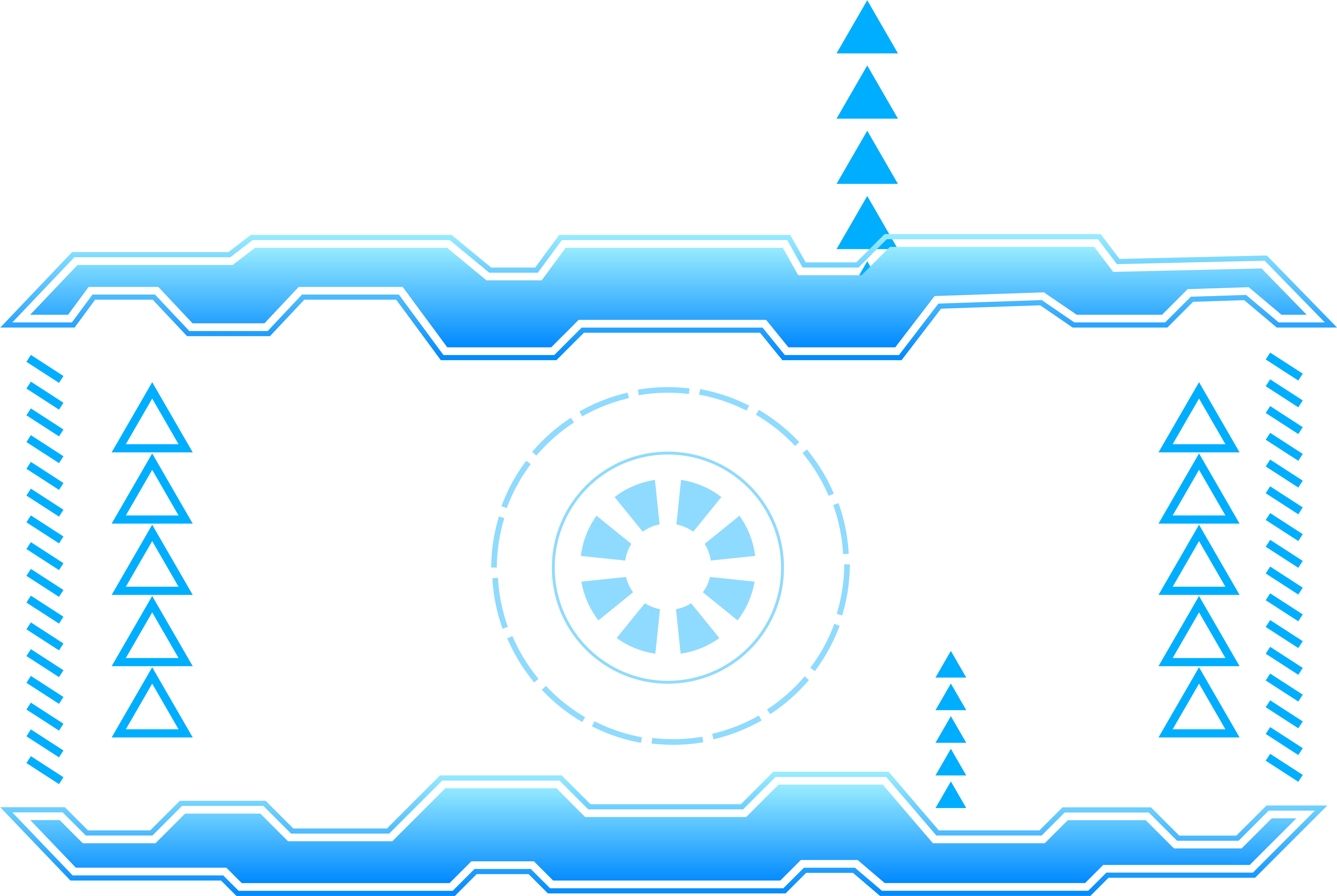 Technology Border Smart Blue Png And Vector Image Clipart - Full Size ...