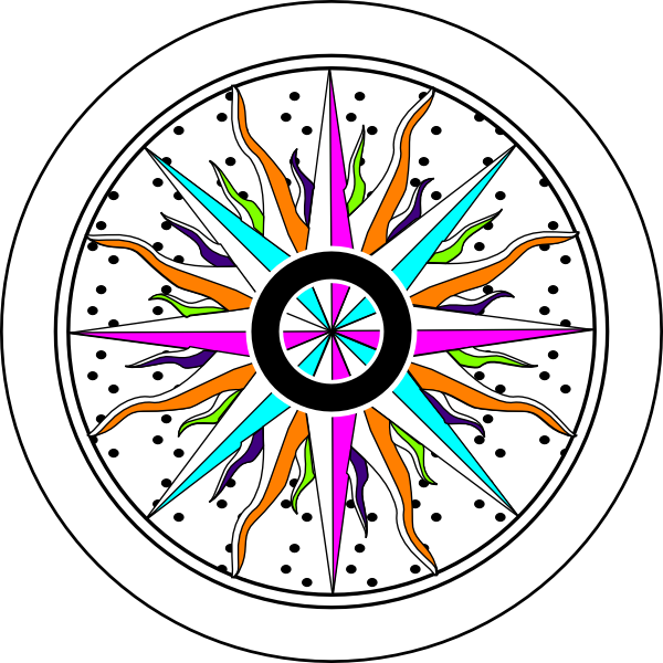 This Free Clip Arts Design Of Colorful Compass Rose - Colorful Compass ...