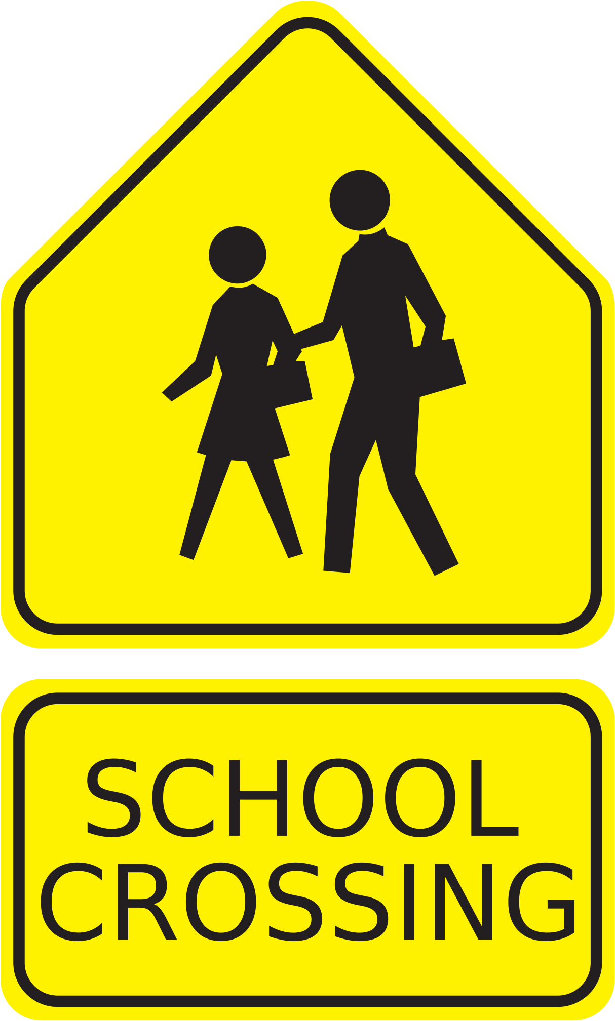 School Zone Warning Sign Shape