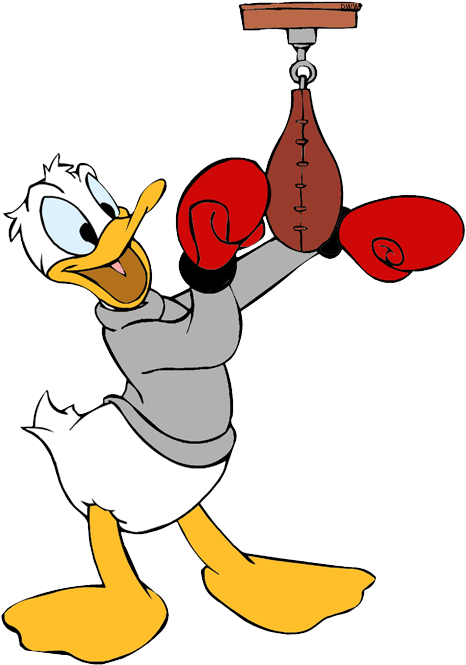 Boxing Dplaying Baseball Donald Duck - Drawing Clipart - Full Size ...