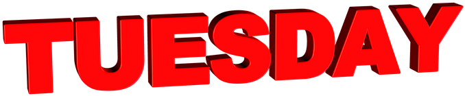 Tuesday Clip Art Free - Tuesday Red - Png Download - Full Size Clipart ...