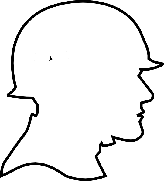 Soldier Outline Clip Art At Clker - Silhouette Of A Soldiers Head - Png ...