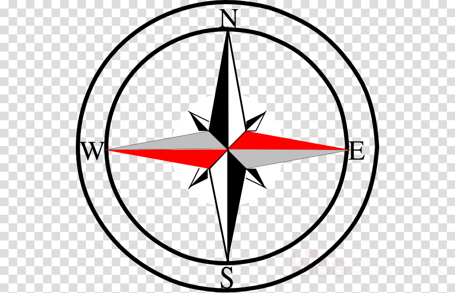 Red Compass Transparent Clipart North Compass Clip - Vinyl Sticker ...