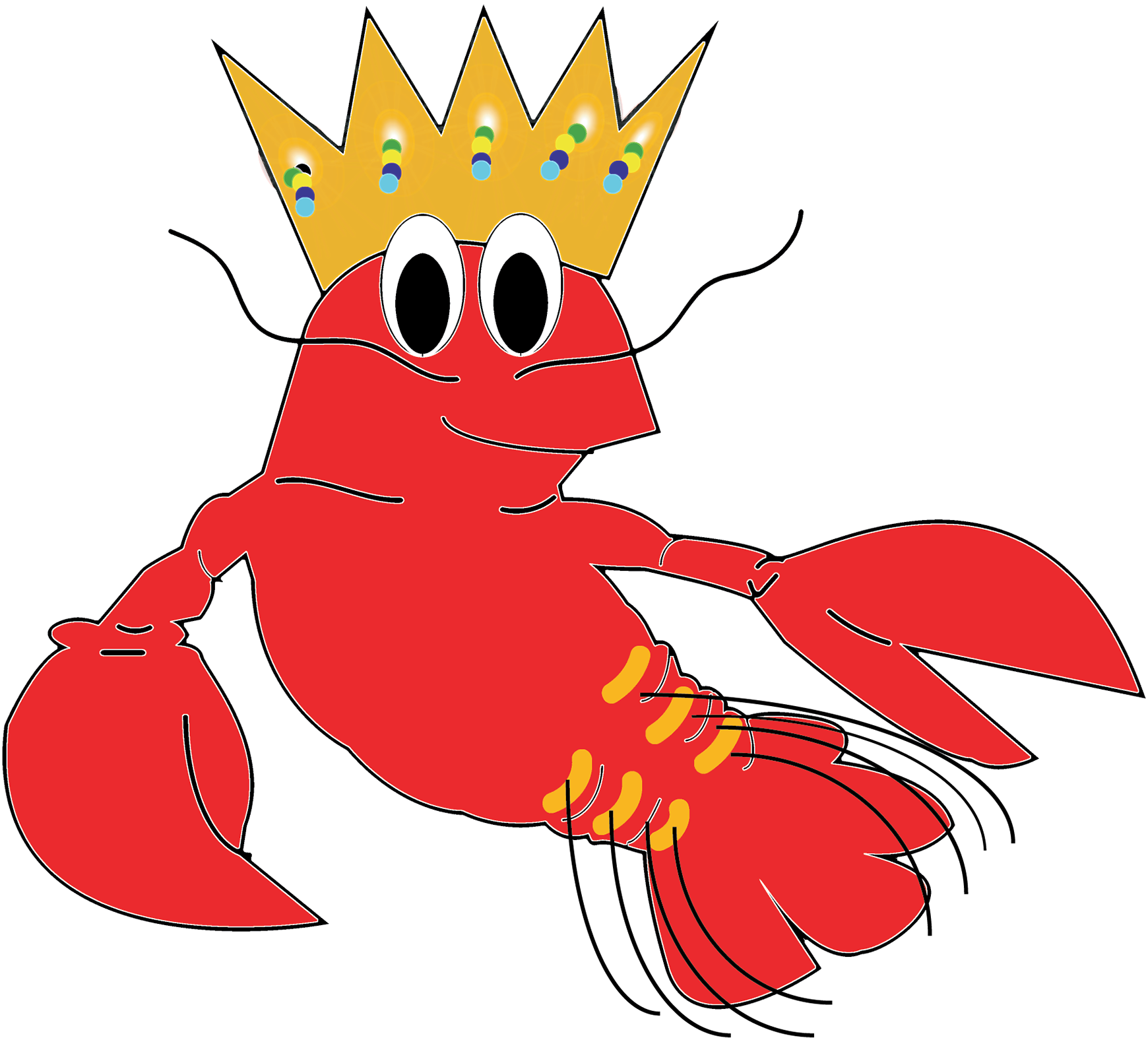 King Crawfish - Cartoon Clipart - Full Size Clipart (#4017071) - PinClipart