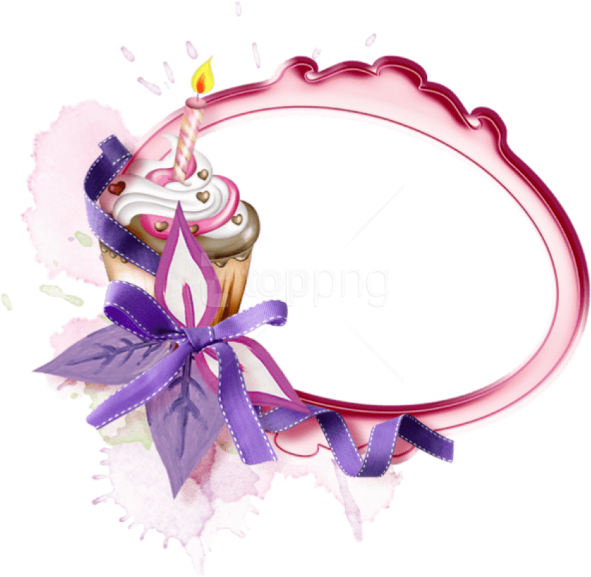 Download Free Png Oval Birthday Transparent Frame With Cake - Happy ...