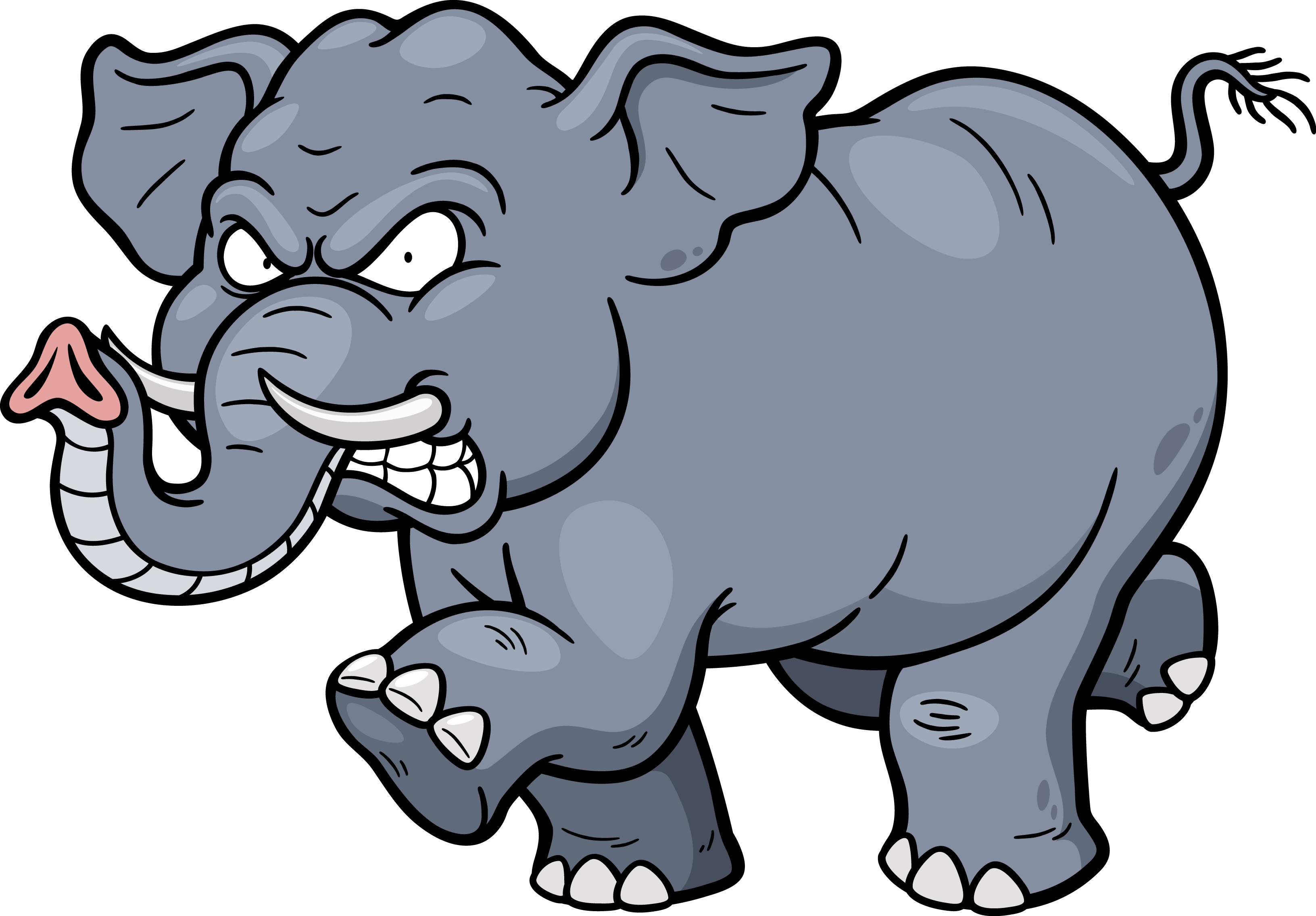 Angry Elephant Cartoon Clipart - Full Size Clipart (#4024677) - PinClipart