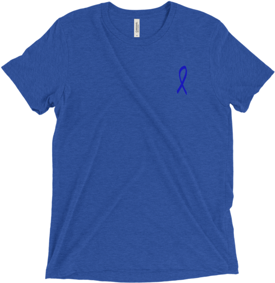 Colon Cancer Blue Ribbon Tee - Blue Shirt Transparent Background ...
