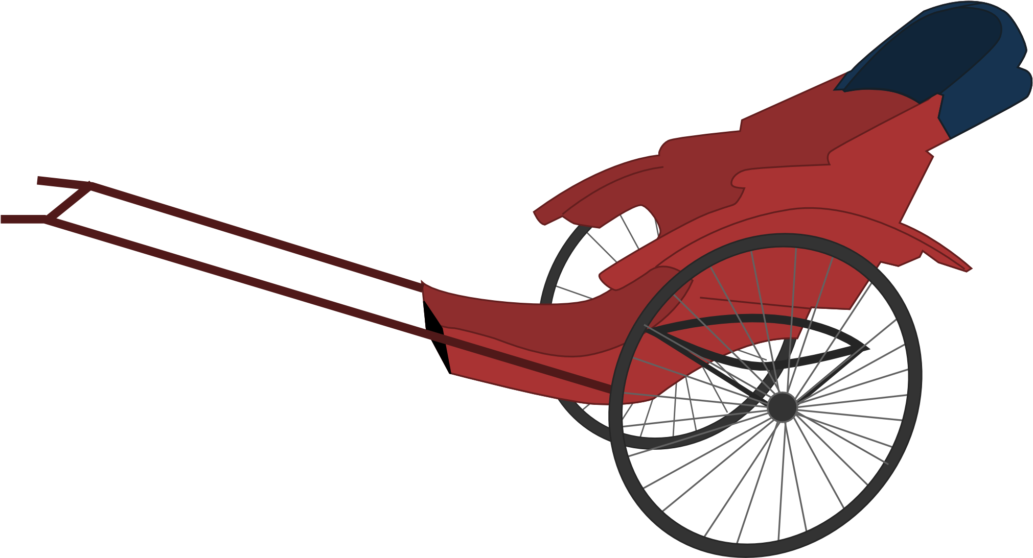 Rickshaw Clipart - Pulled Rickshaw - Png Download - Full Size Clipart ...