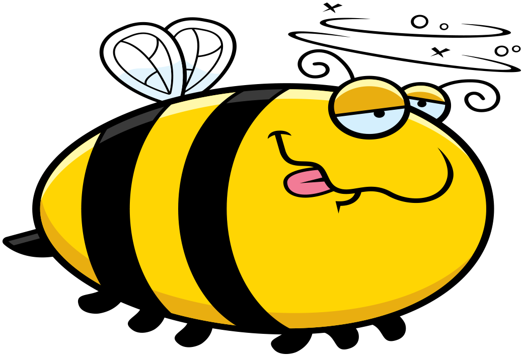 D R N U K Spelling Bee - Drunk Bee Cartoon Clipart - Full Size Clipart ...