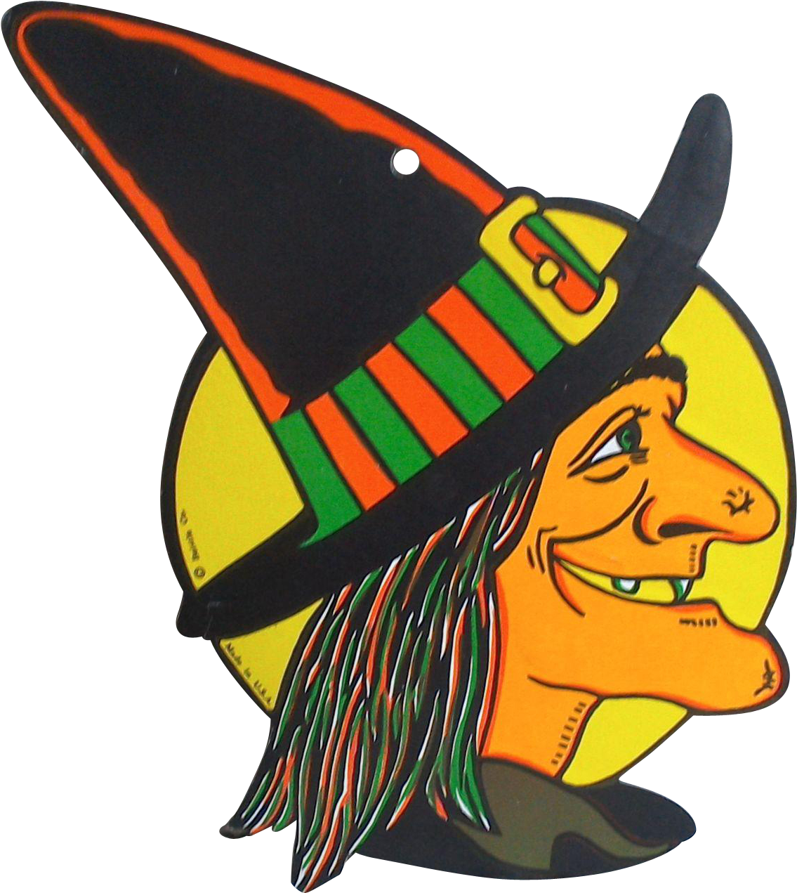 Vintage ~ Beistle Witch Die Cut Halloween Decor ~ Wall - Witch Clipart ...