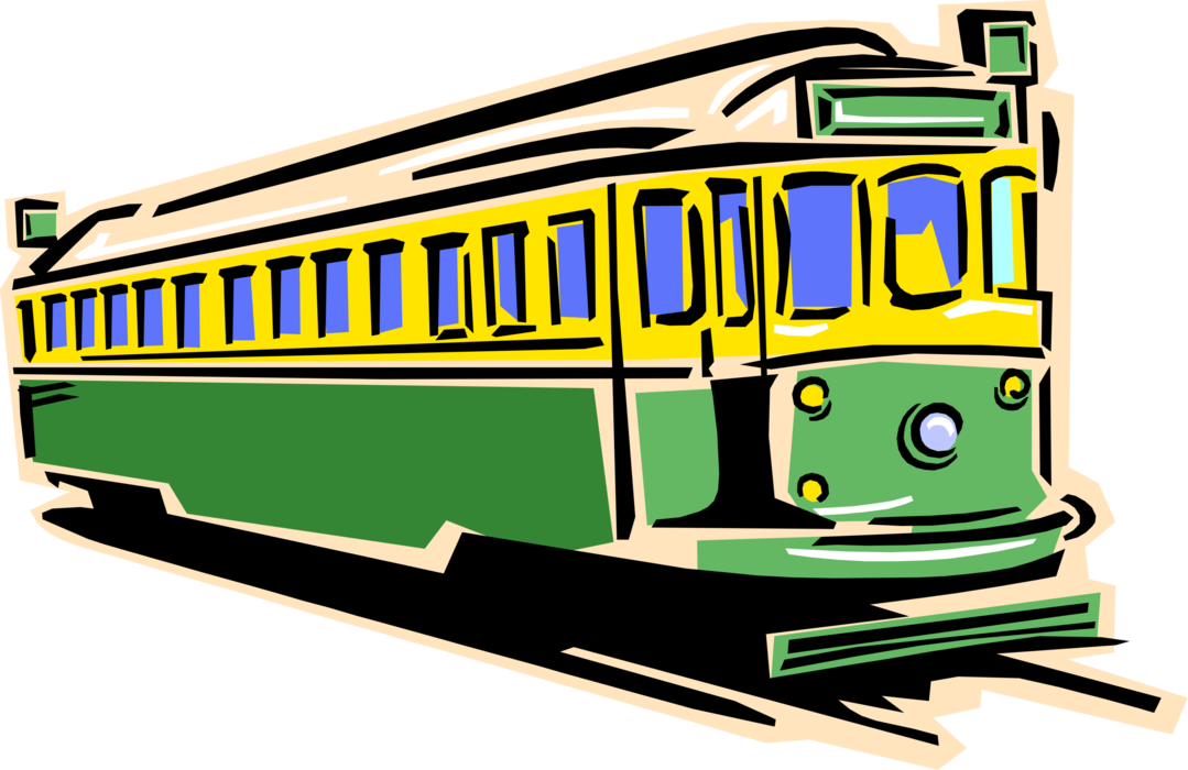 Electric Tram Or Trolley - Train Clip Art - Png Download - Full Size ...