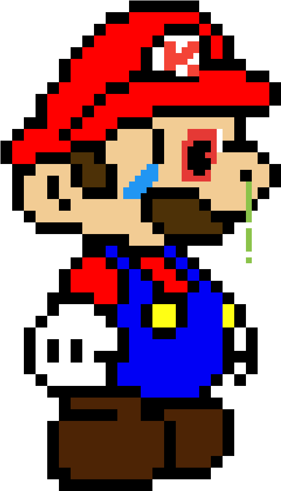 Sick Mario - Paper Mario Pixel Art Clipart - Full Size Clipart ...