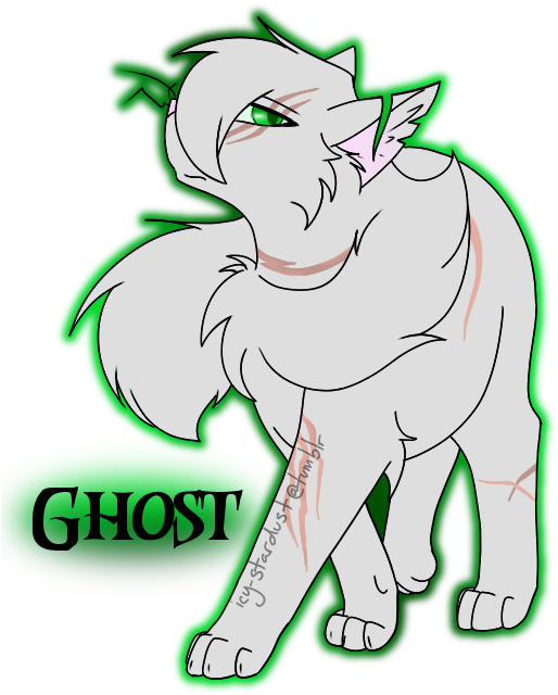 Ghost A Scar Covered, Long Furred Silver Tom With Piercing - Cartoon ...