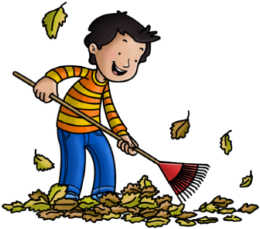 Download Janitor Clipart Sweeping Leave - Raking Leaves Cartoon - Png ...