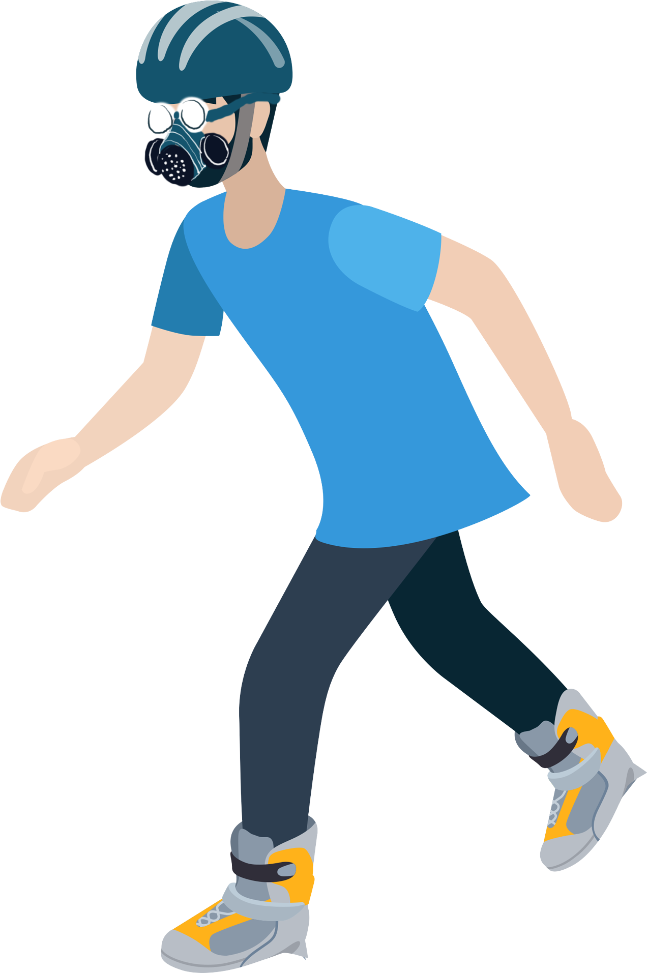 Hand Drawn Character Gas Mask Man Png And Psd - Illustration Clipart ...