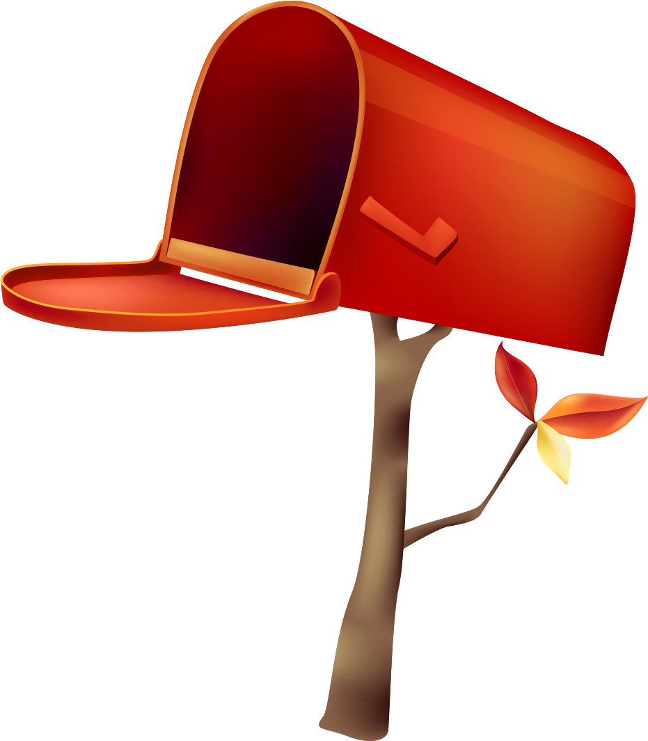 Download Red, Drawing, Letter Box, Headgear, Orange Png Image - Mailbox ...