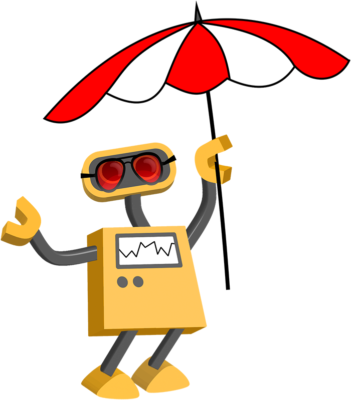 Tim Robot With Red Sunglasses And A Large Red And White - Transparent ...