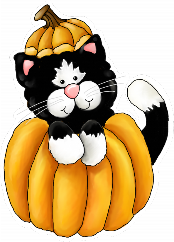Download Clipart Cute Fall Cute Fall Scene Clipart - Fall Cat Clipart ...