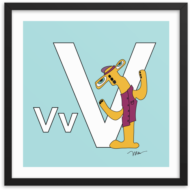 The Letter V Print - Cartoon Clipart - Full Size Clipart (#4227487 ...