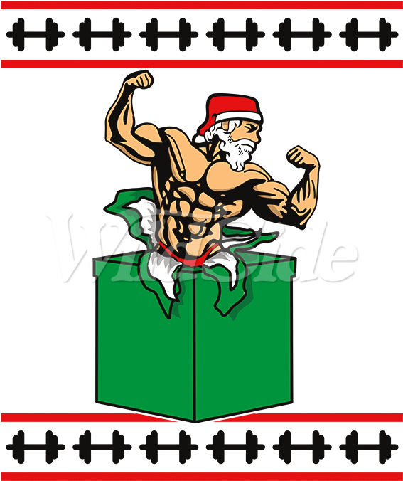 Buff Santa In Box - Cartoon Clipart - Full Size Clipart (#4235506 ...