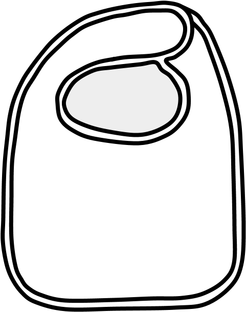 Bib, Black And White, Png - Line Art Clipart - Full Size Clipart ...