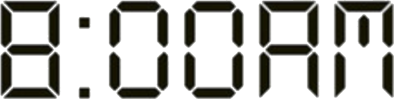 00 Am Time Clock Black Polyvore - Lcd Numbers Clipart - Full Size ...