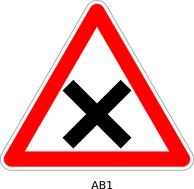 Traffic Sign Warning Sign Intersection Road - Intersection Sign Clipart ...