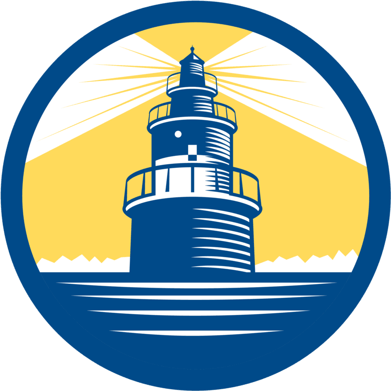 Beacon Clipart Transparent - Lighthouse Circle Woodcut Round Ornament ...