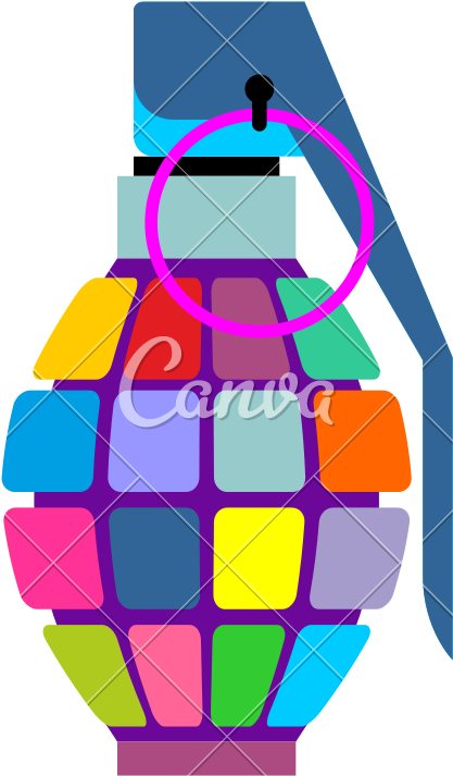 Download Hand Clip Colourful - Colorful Hand Grenade - Png Download ...