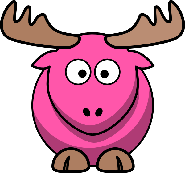 Moose Clipart Pink - Moose Cartoon Clipart - Png Download - Full Size ...