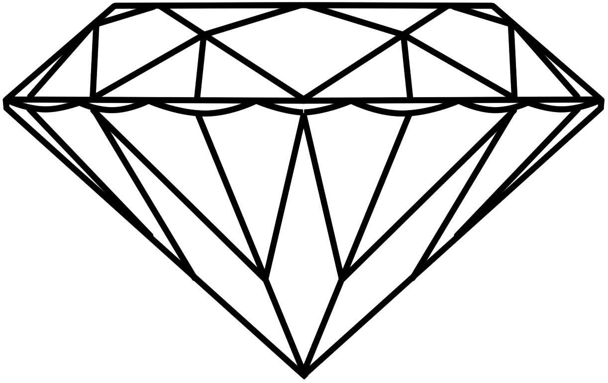 Download Dimond Drawing Stone - Diamond Outline Png Clipart (#4500813 ...
