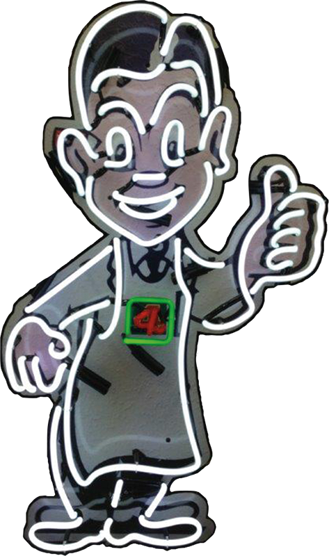 Four Square Man Neon Sign - Cartoon Clipart - Full Size Clipart ...