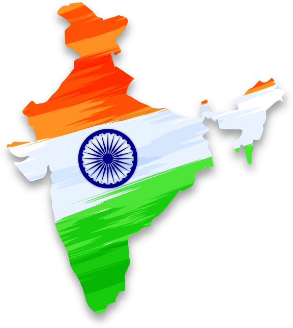 India Map Transparent Png - India Map With National Flag Clipart - Full ...