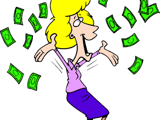 Cash Clipart Jackpot Winner - Throwing Money In The Air - Png Download ...