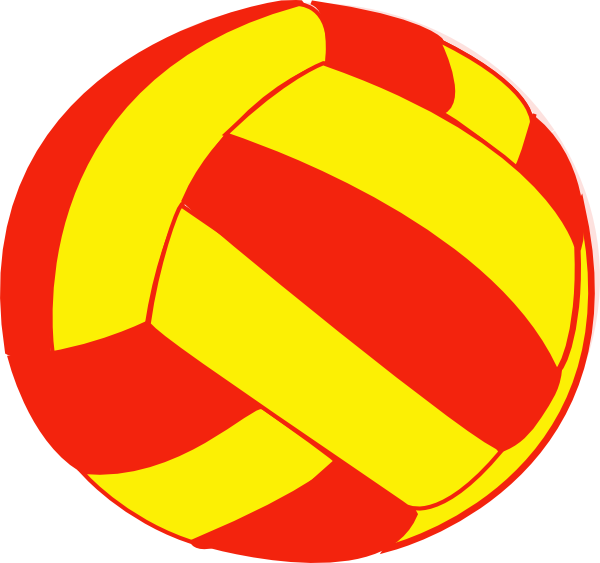 Red And Yellow Volleyball Clip Art At Clker - Red Volleyball Ball Png ...