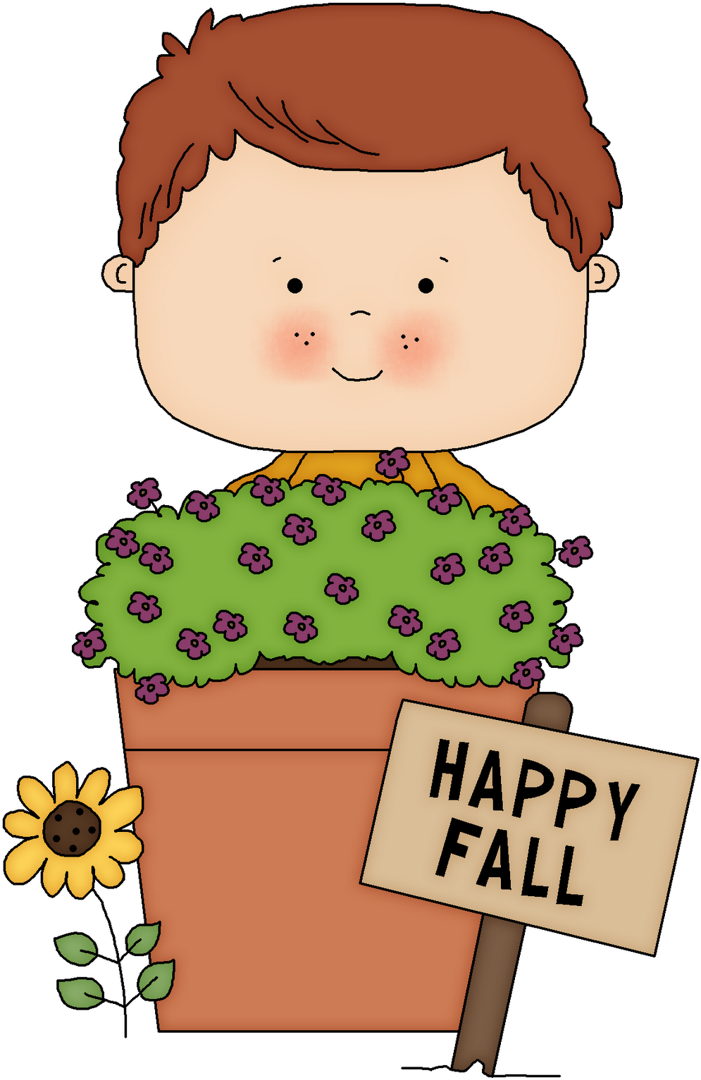 Fall Is Here Happy Fall - Cartoon Clipart - Full Size Clipart (#475932 ...