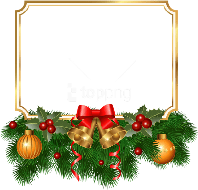 Download Christmas Golden Free - Christmas Frame Clipart Png ...