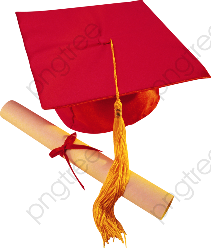 Red Graduation Cap And Diploma Graduation Cap Clipart - Red Graduation ...