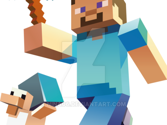 Minecraft Clipart Clip Art - Minecraft Steve With Pickaxe - Png ...