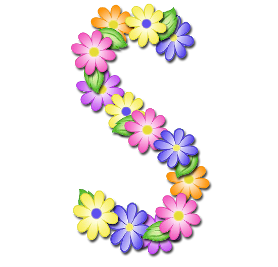 Scrap Alpha Colored Flowers - Alphabet Letters Flower Transparent ...