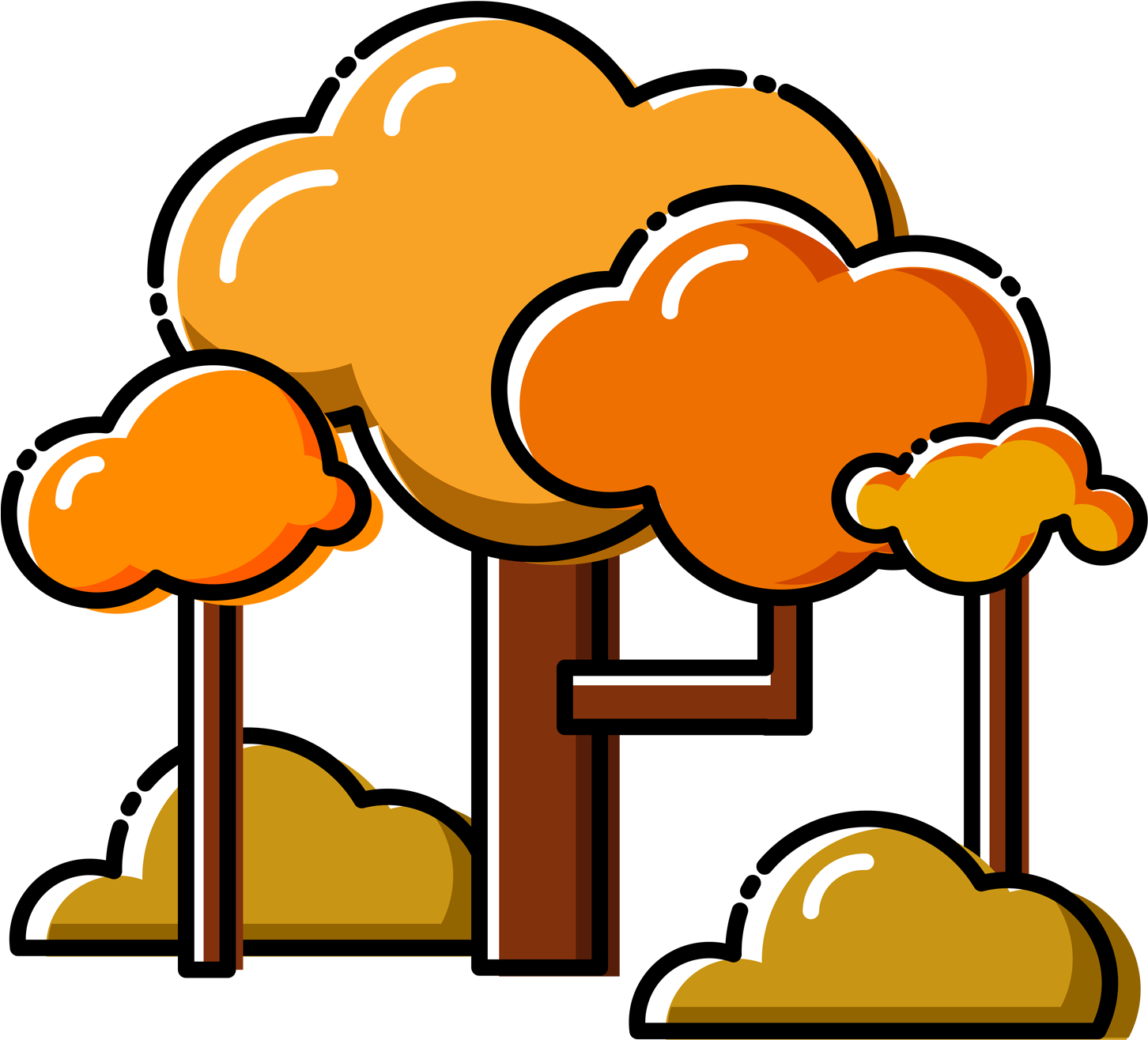 Download Plant Cartoon Trees Autumn Leaves Png And Vector Image ...