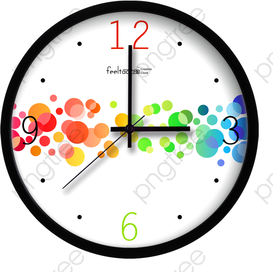 Color Wave Point Simple Mute Wall Clock, Color Clipart, - White - Png ...
