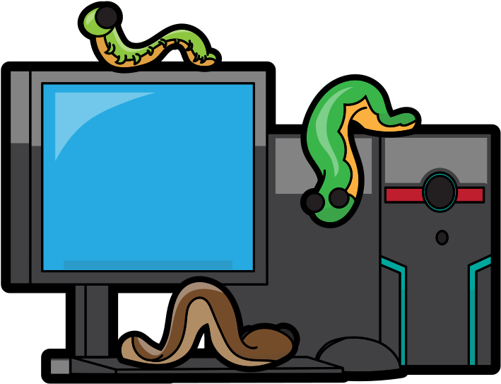 Cartoon Desktop Infected By Worms Clipart - Full Size Clipart (#4910251 ...