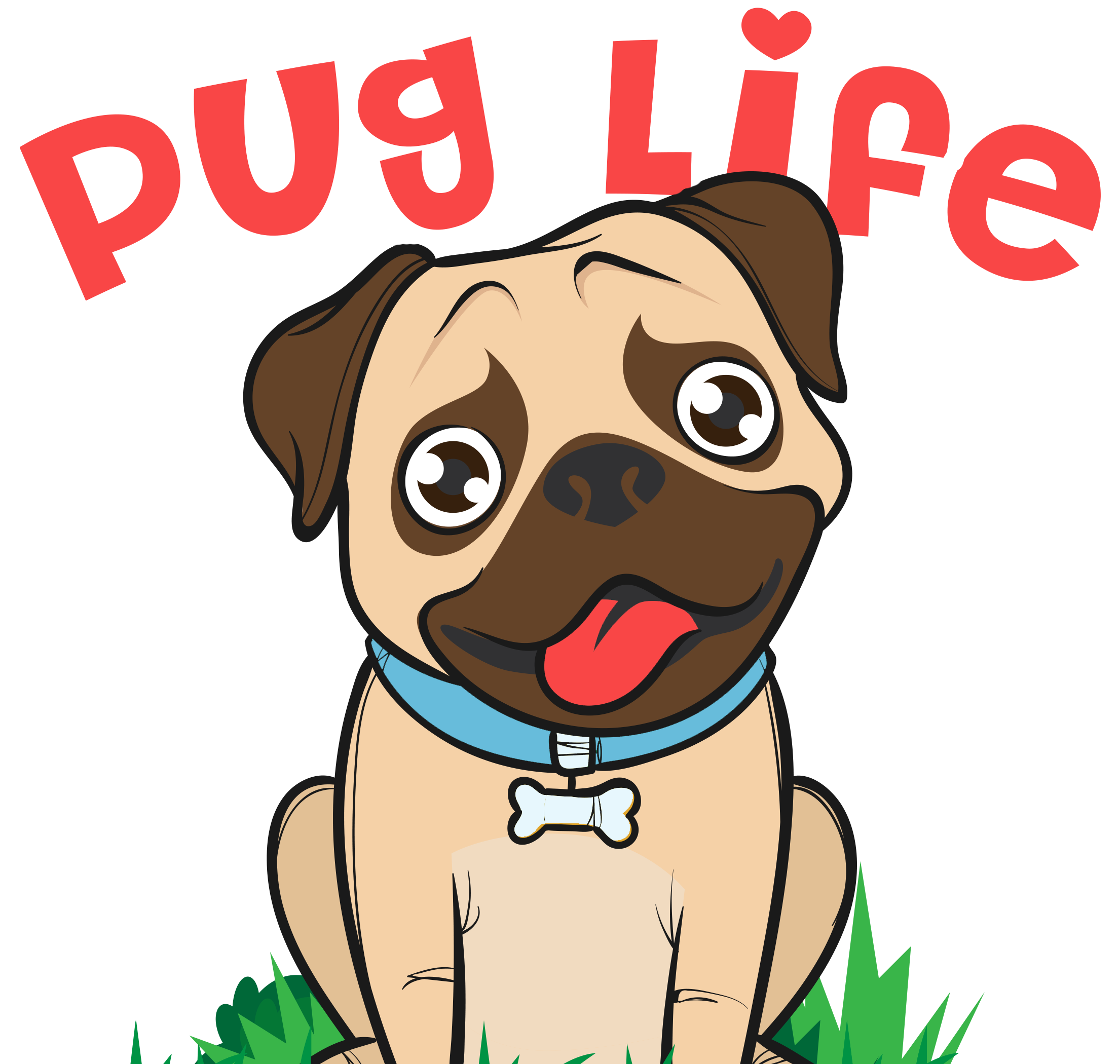 Pug Clipart - Full Size Clipart (#4950219) - PinClipart