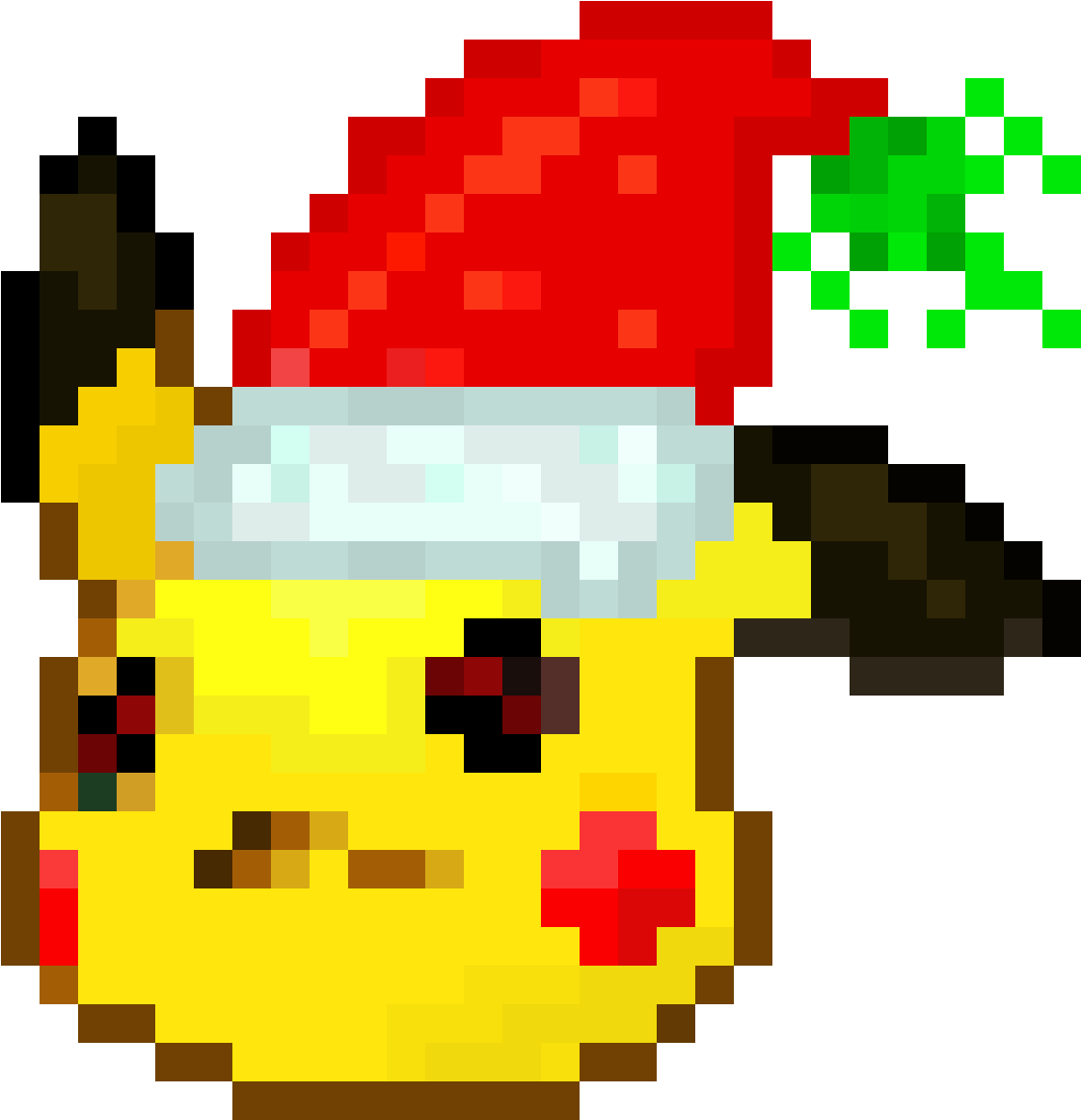 Great Christmas Pikachu - Pikachu Christmas Pixel Art Clipart - Full ...