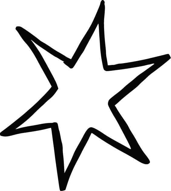 Line Star Black Star Yellow Outline Star - Line Art Clipart - Full Size ...