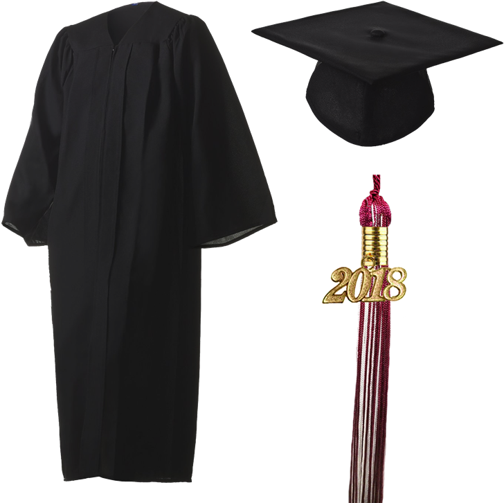 Download 2018 Graduation Black Cap, Gown, & Tassel - Cap And Graduation ...