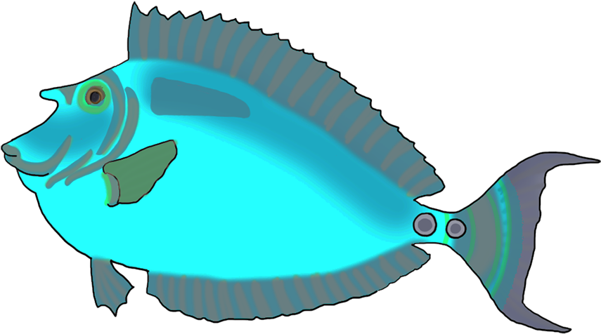 Colorful Blue Green Fish - Clip Art - Png Download - Full Size Clipart ...